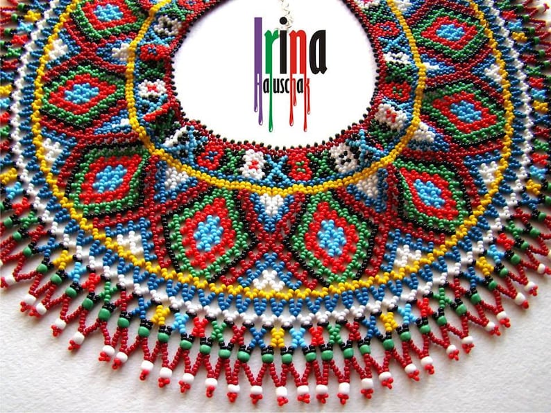 Ukraine Jewelry Vyshyvanka Necklace Ethnic Beaded Necklace - Etsy