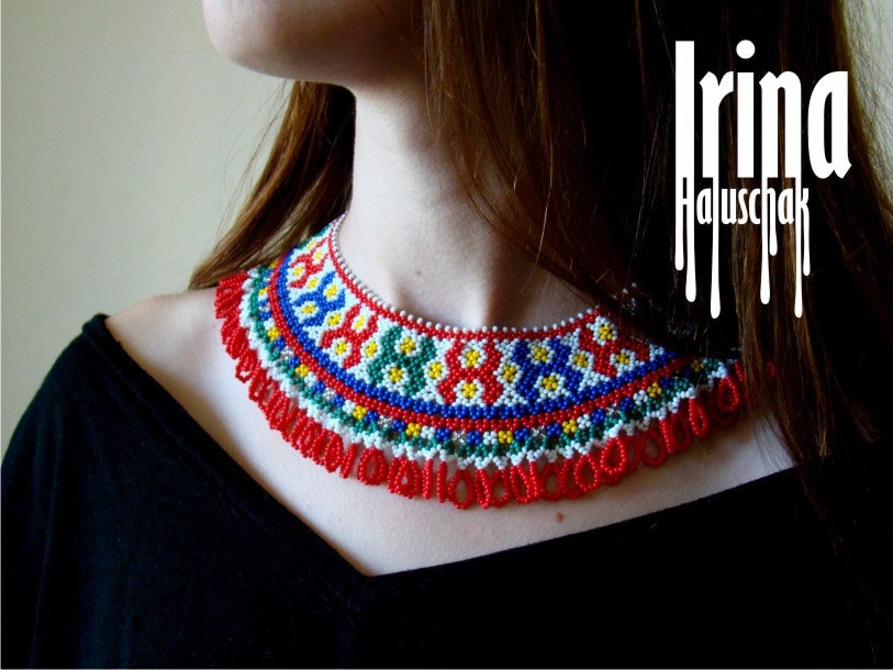 Ukrainian traditional necklace. Beaded collar. Silyanka. | Etsy