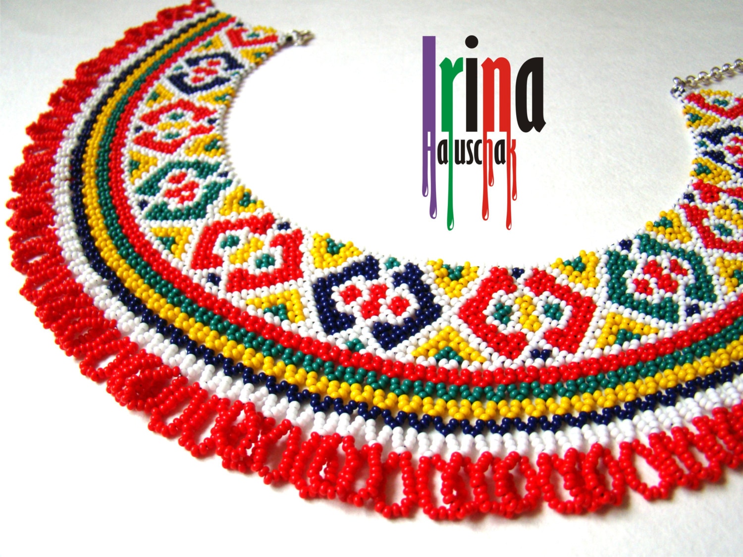 Ukrainian traditional necklace Beaded collar Seed bead | Etsy