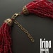 Red Necklace Multistrand Transparent Bead Necklace Ethnic Style ...