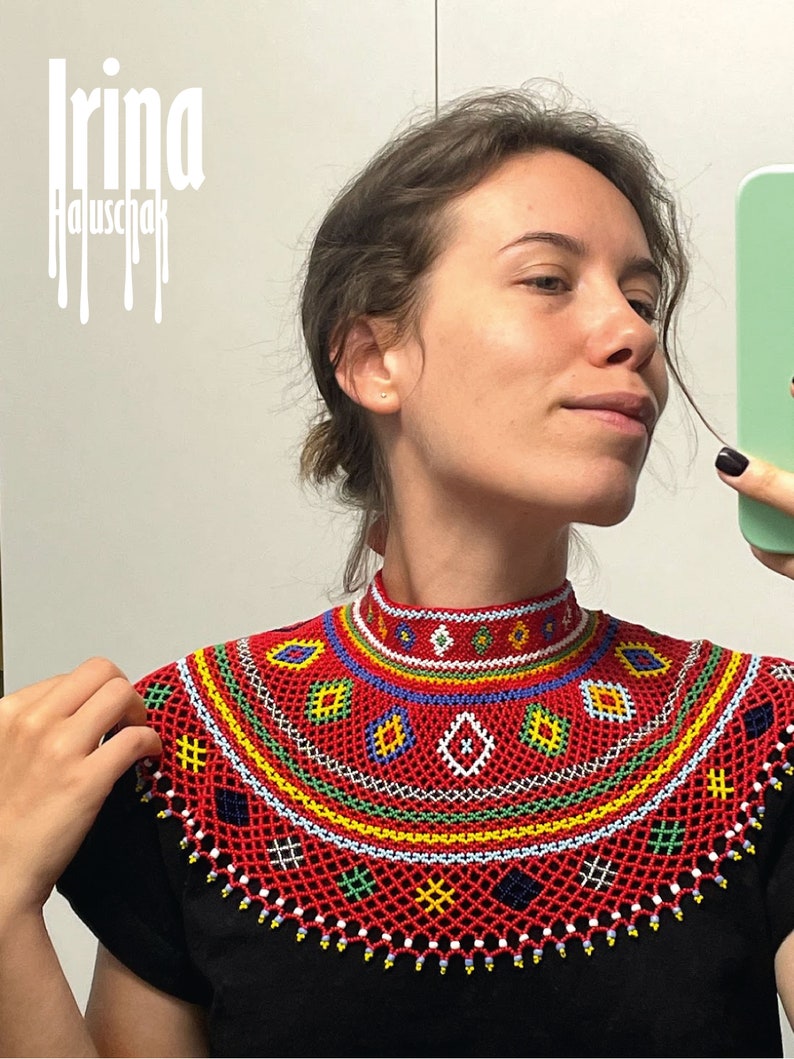 Traditional Ukrainian Lemko Seed Bead Necklace Krywulka. Red - Etsy