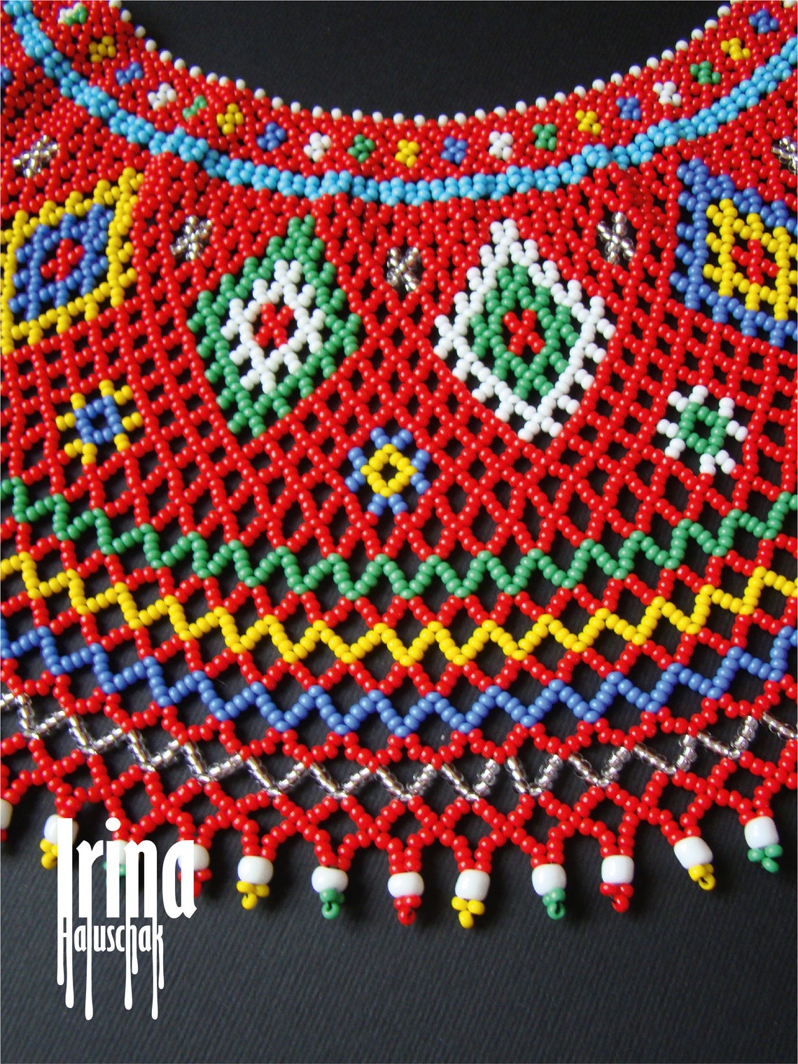 Traditional Ukrainian jewelry Beaded necklace Lemko kryza Seed | Etsy