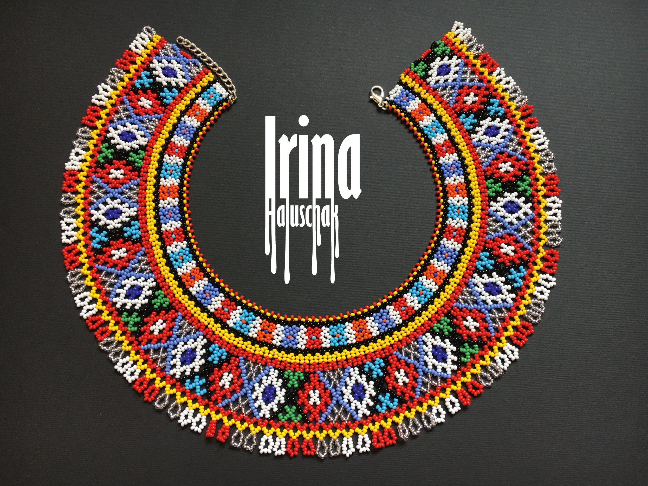 Traditional Ukrainian Beaded Necklace Sylyanka. Vyshyvanka Seed Nead ...