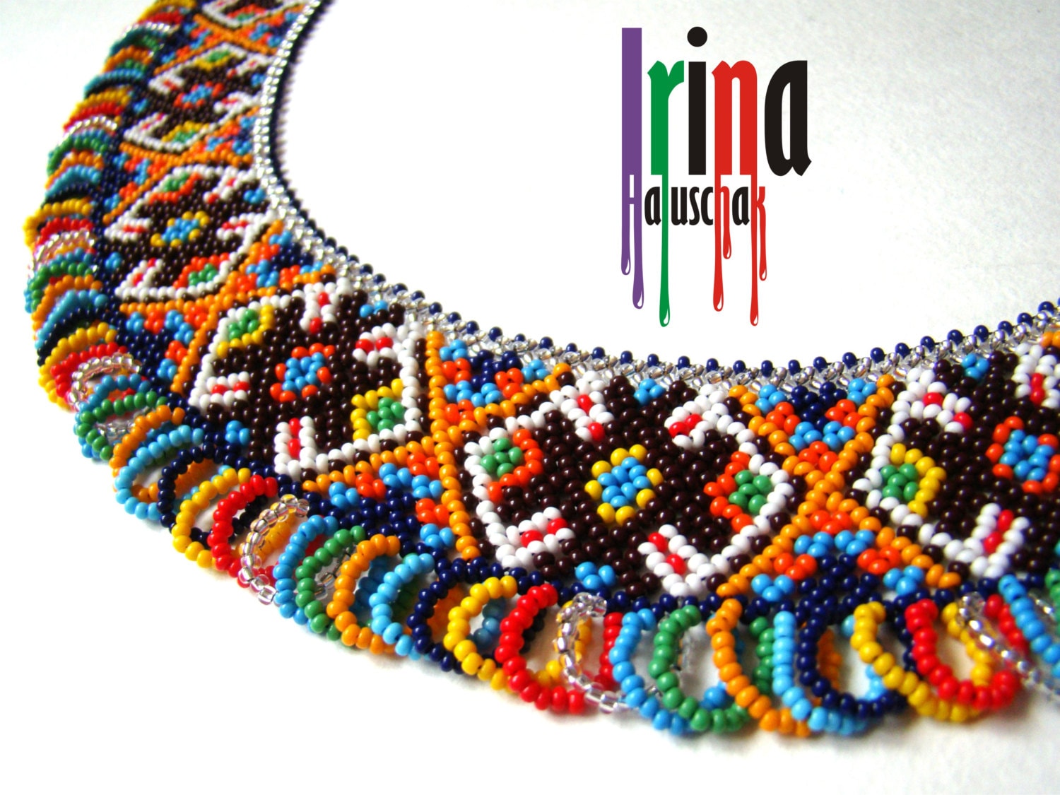 Ukrainian traditional necklace Beaded gerdan Replica Seed bead | Etsy