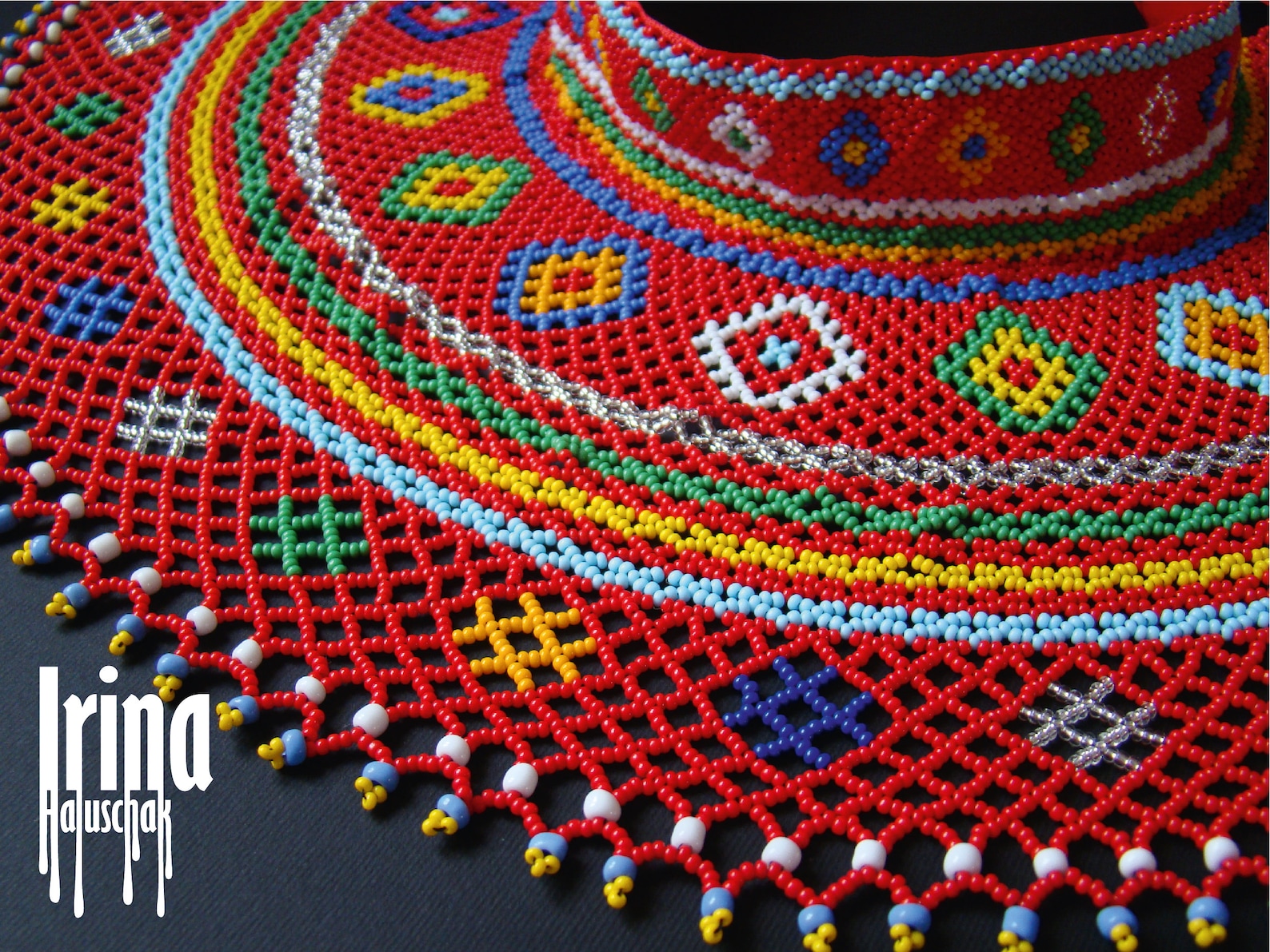 Traditional Ukrainian Lemko Seed Bead Necklace Krywulka. Red - Etsy