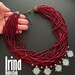 Red Necklace Multistrand Transparent Bead Necklace Ethnic - Etsy