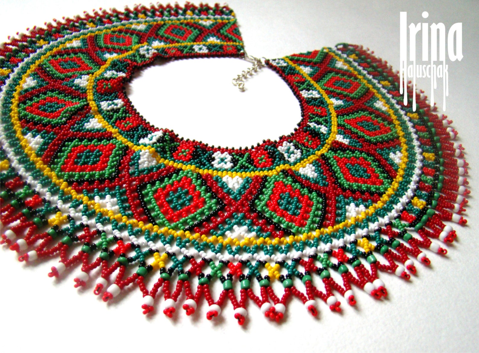 Ukrainian seed bead necklace Beaded collar Czech seed bead | Etsy