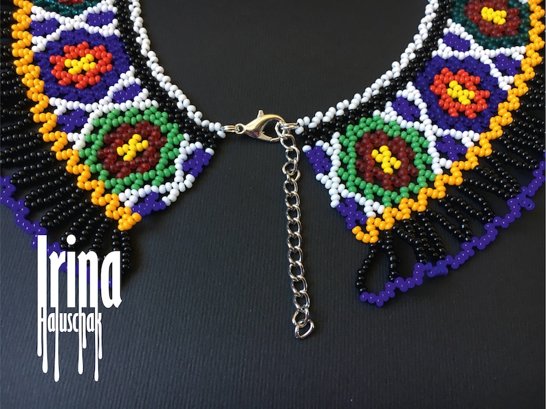 Ukraine necklace Folk beaded necklace Ethnic seed bead | Etsy