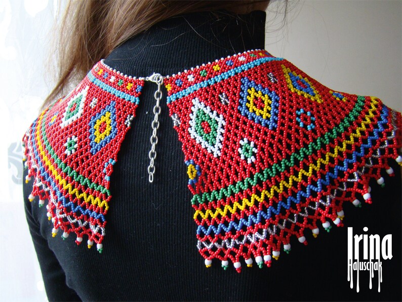 Traditional Ukrainian jewelry Beaded necklace Lemko kryza Seed | Etsy