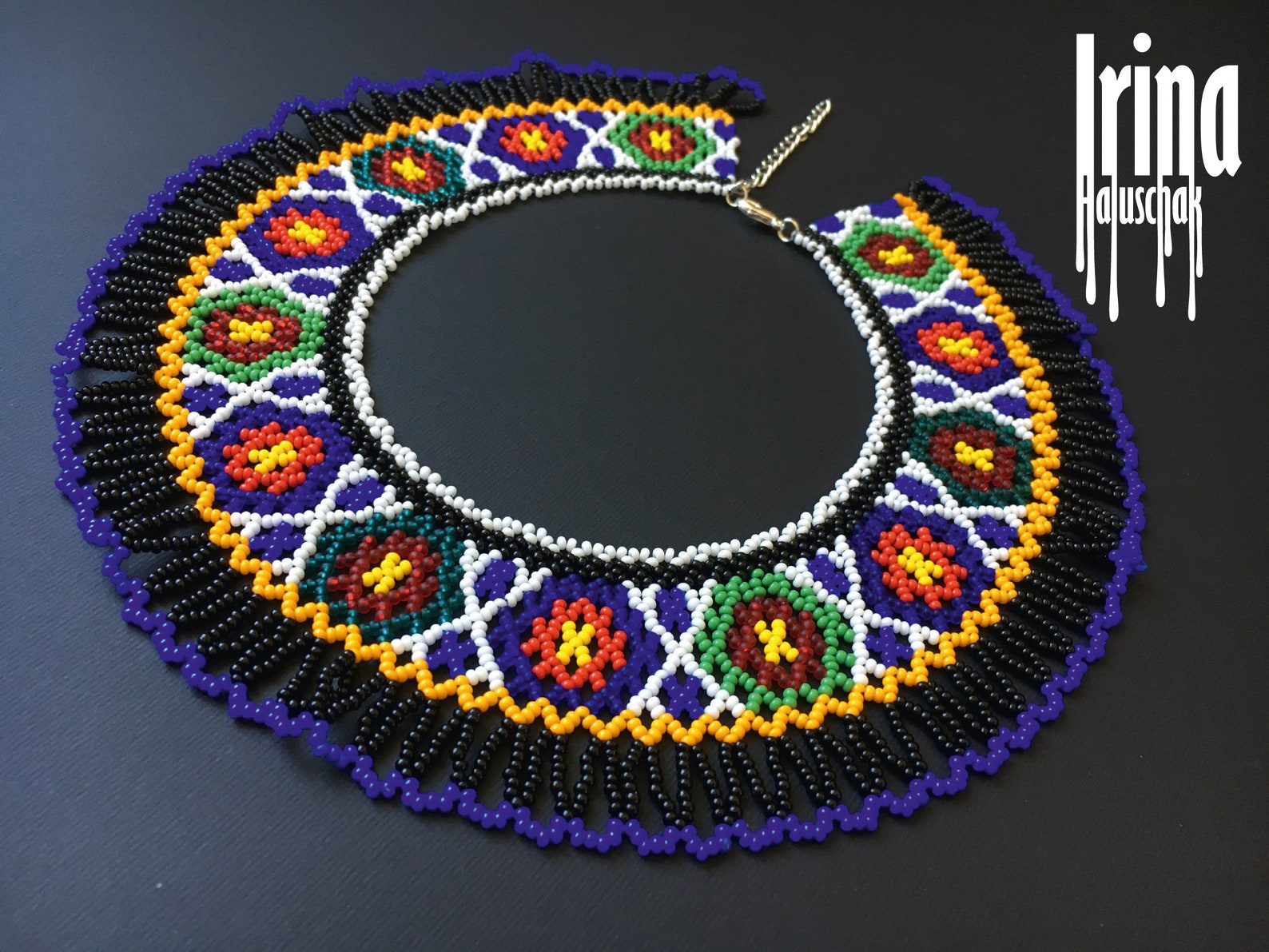 Ukraine necklace Folk beaded necklace Ethnic seed bead | Etsy