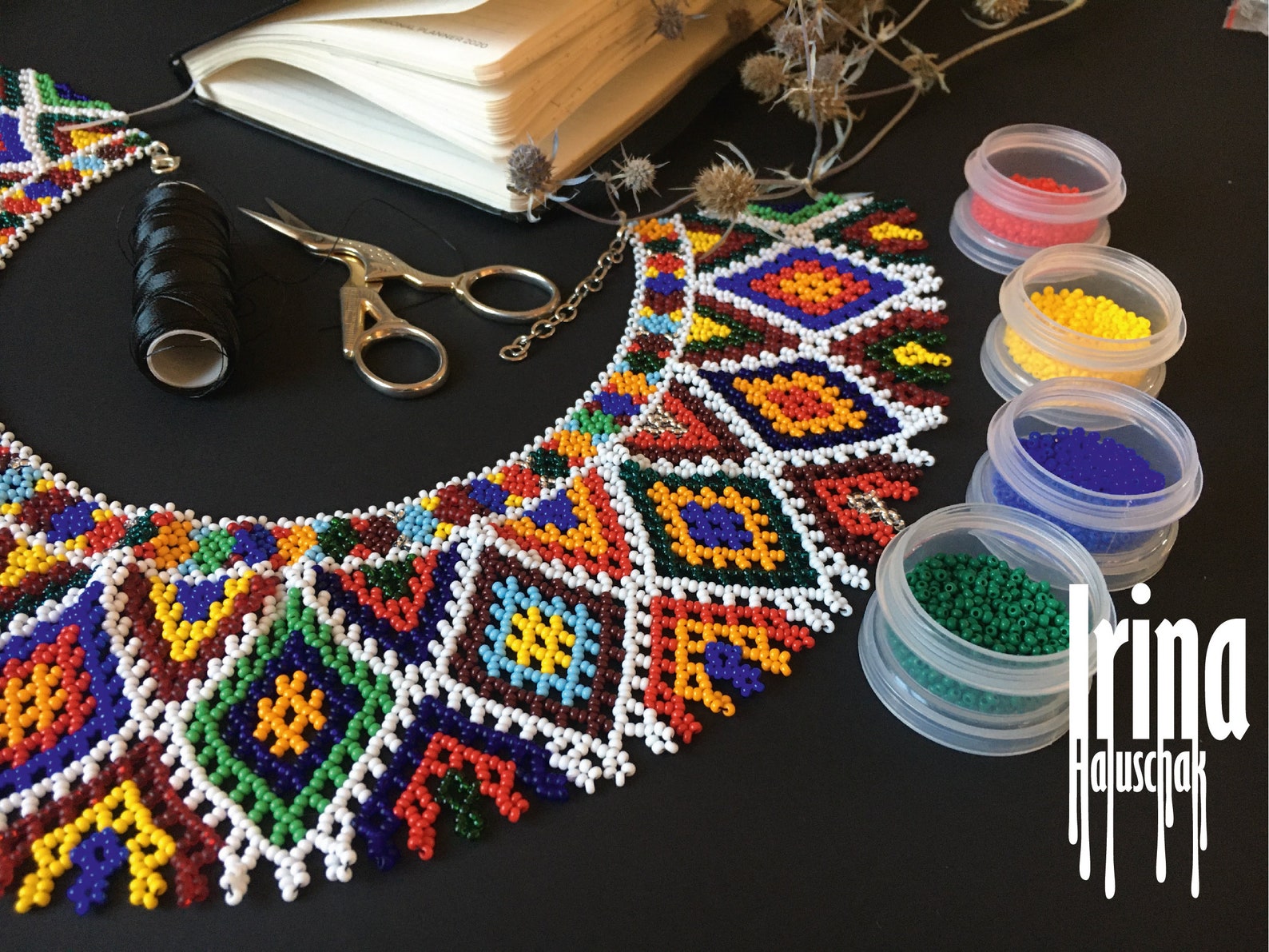 White Seed Bead Folk Style Necklace Ethnic Beaded Necklace - Etsy