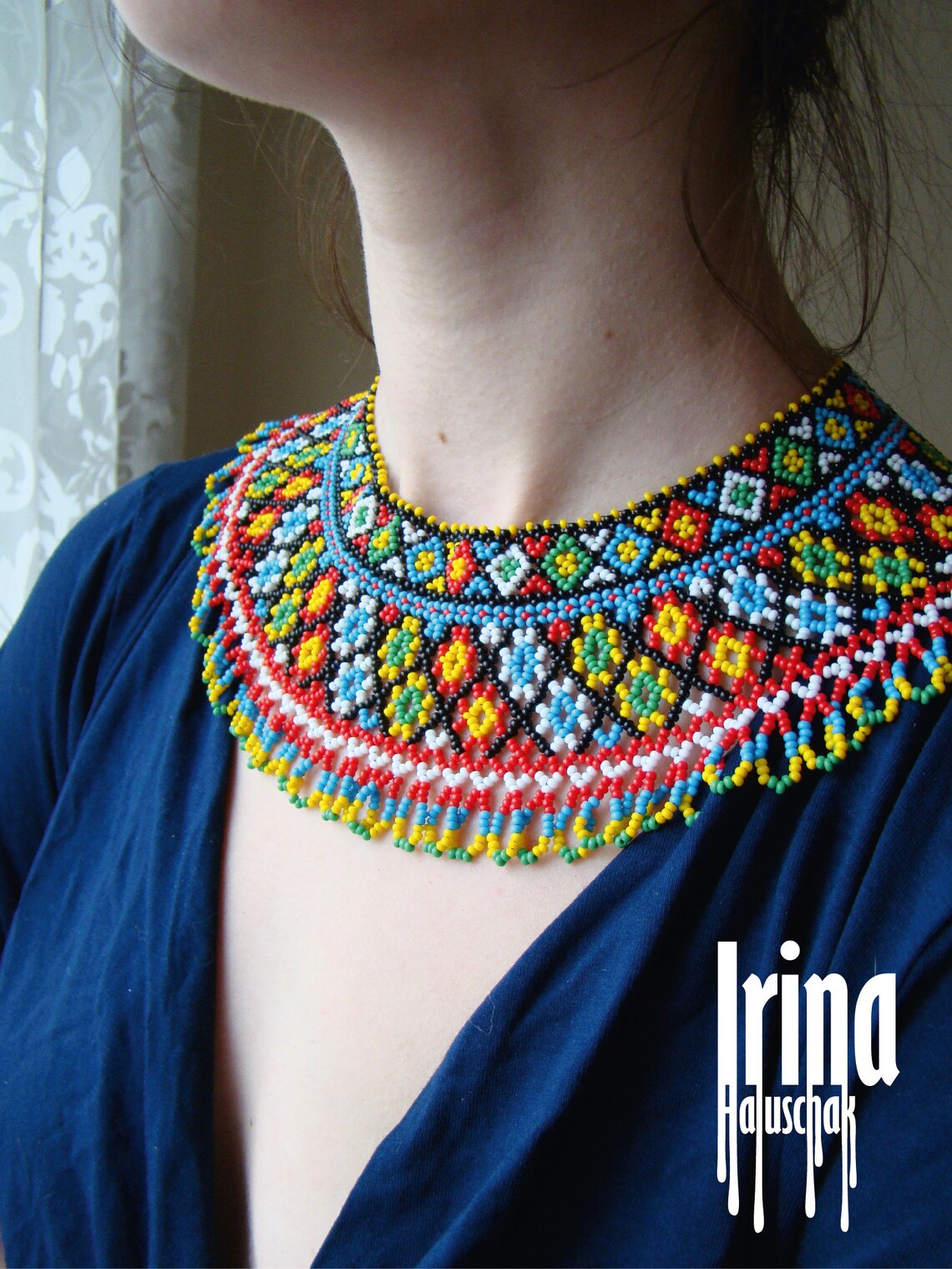 Ukrainian Jewelry Vyshyvanka Necklace Seed Bead Necklace Beaded Collar ...