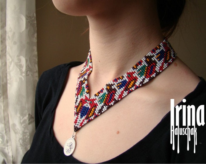 Traditional Ukrainian Gerdan Beaded Gerdan Angle Gerdan With Birds ...