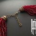 Red Necklace Multistrand Transparent Bead Necklace Ethnic Style ...