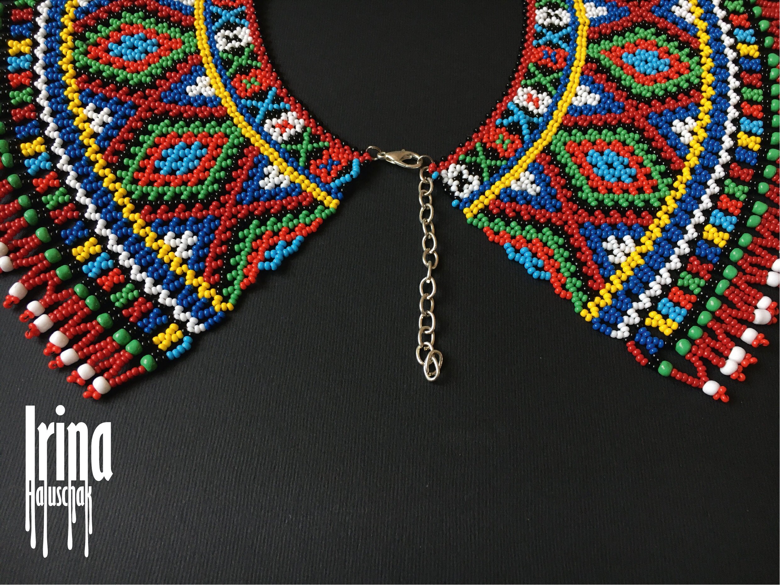 Ukraine jewelry Vyshyvanka necklace Ethnic beaded necklace | Etsy