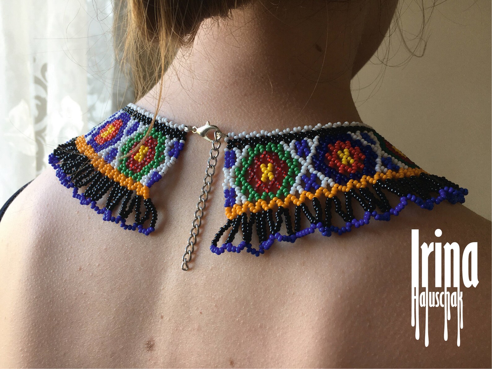 Ukraine necklace Folk beaded necklace Ethnic seed bead | Etsy