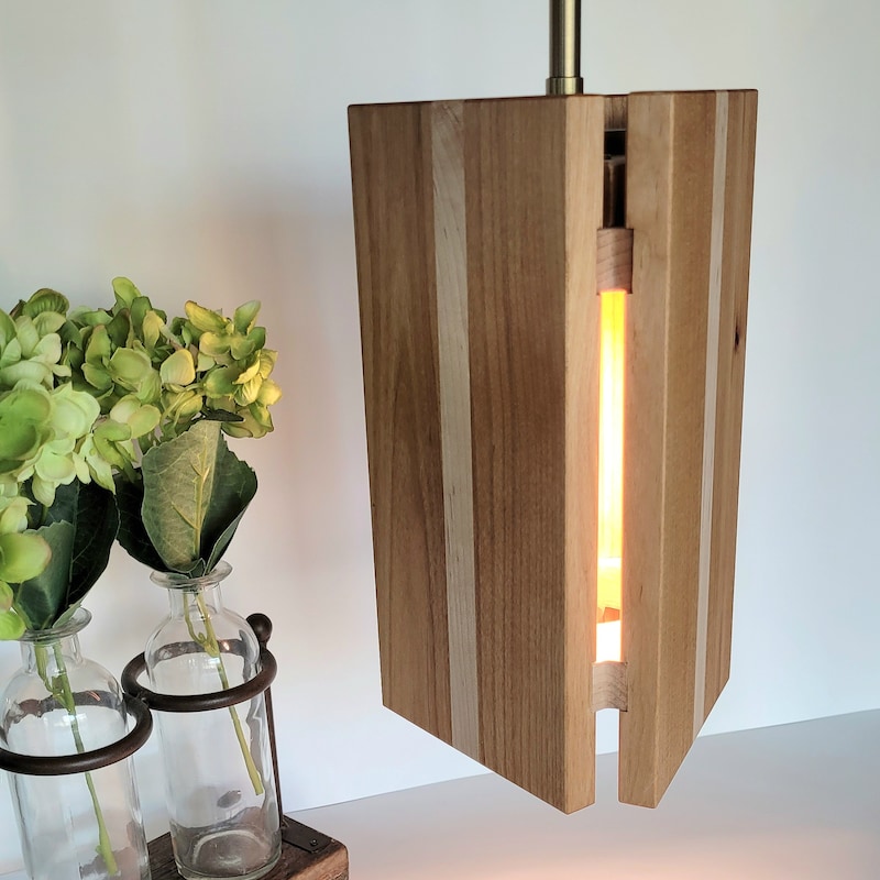 Wood Light Fixture - Etsy