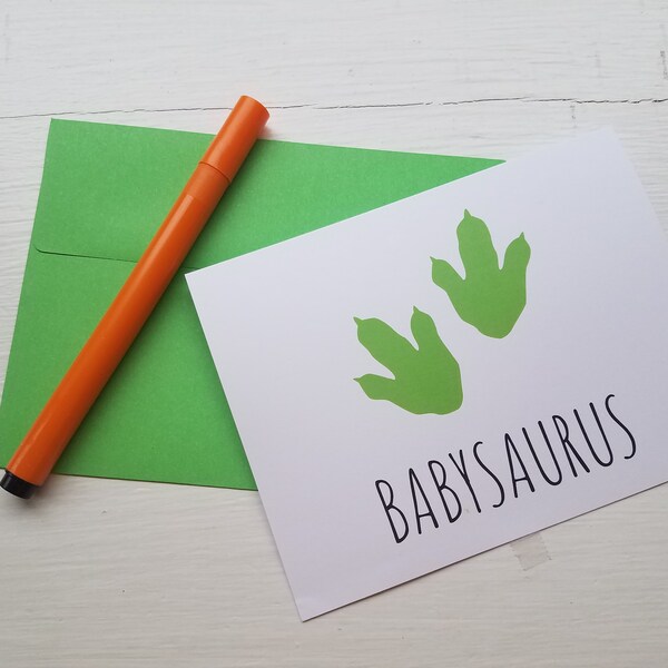 Dinosaur Baby Card - Etsy