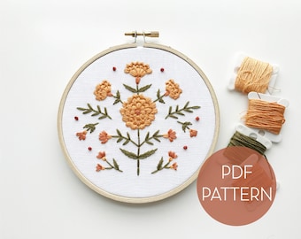 February Floral Embroidery Pattern // Violet Embroidery Pattern // DIY ...