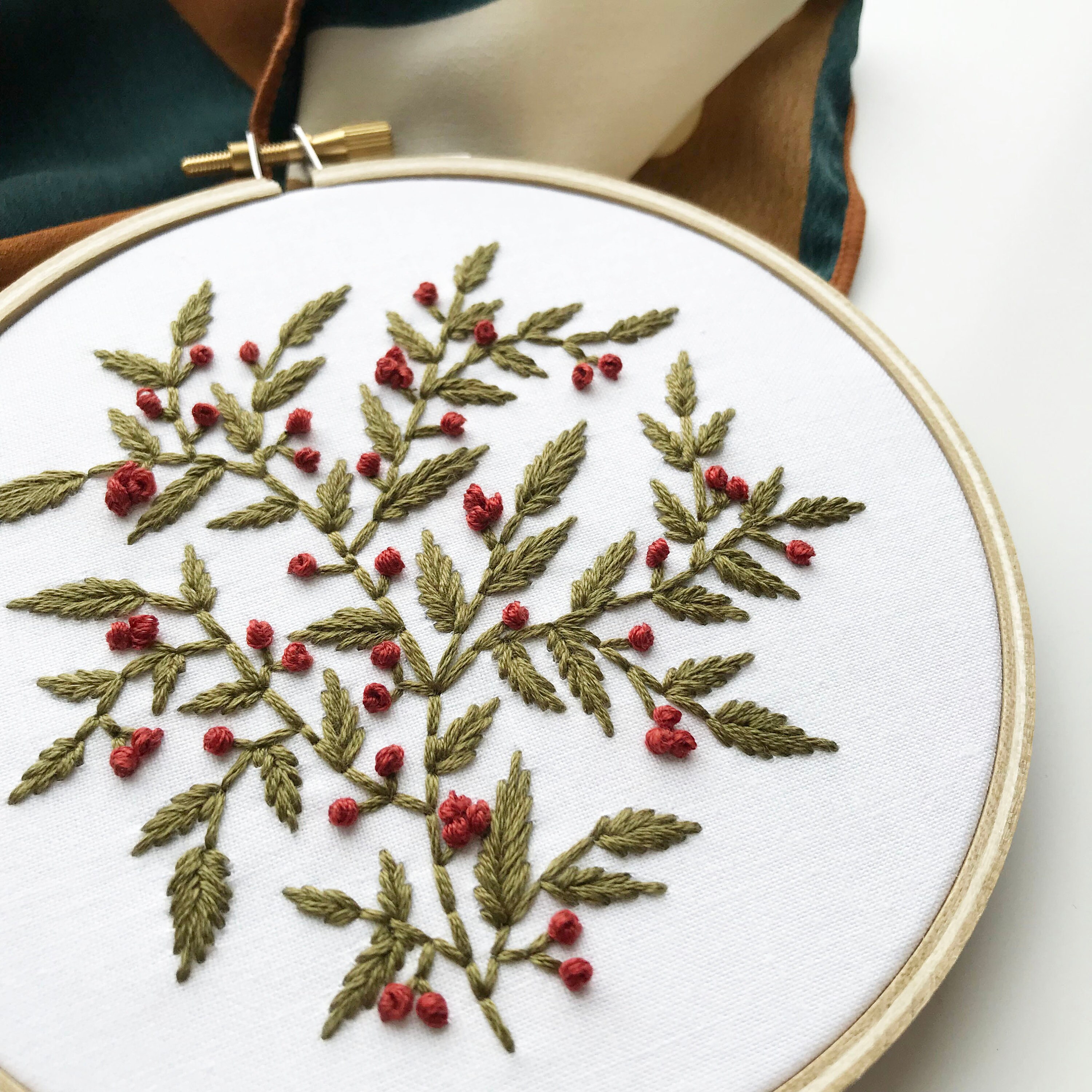 Holly Embroidery Kit December Flower Embroidery Kit DIY - Etsy