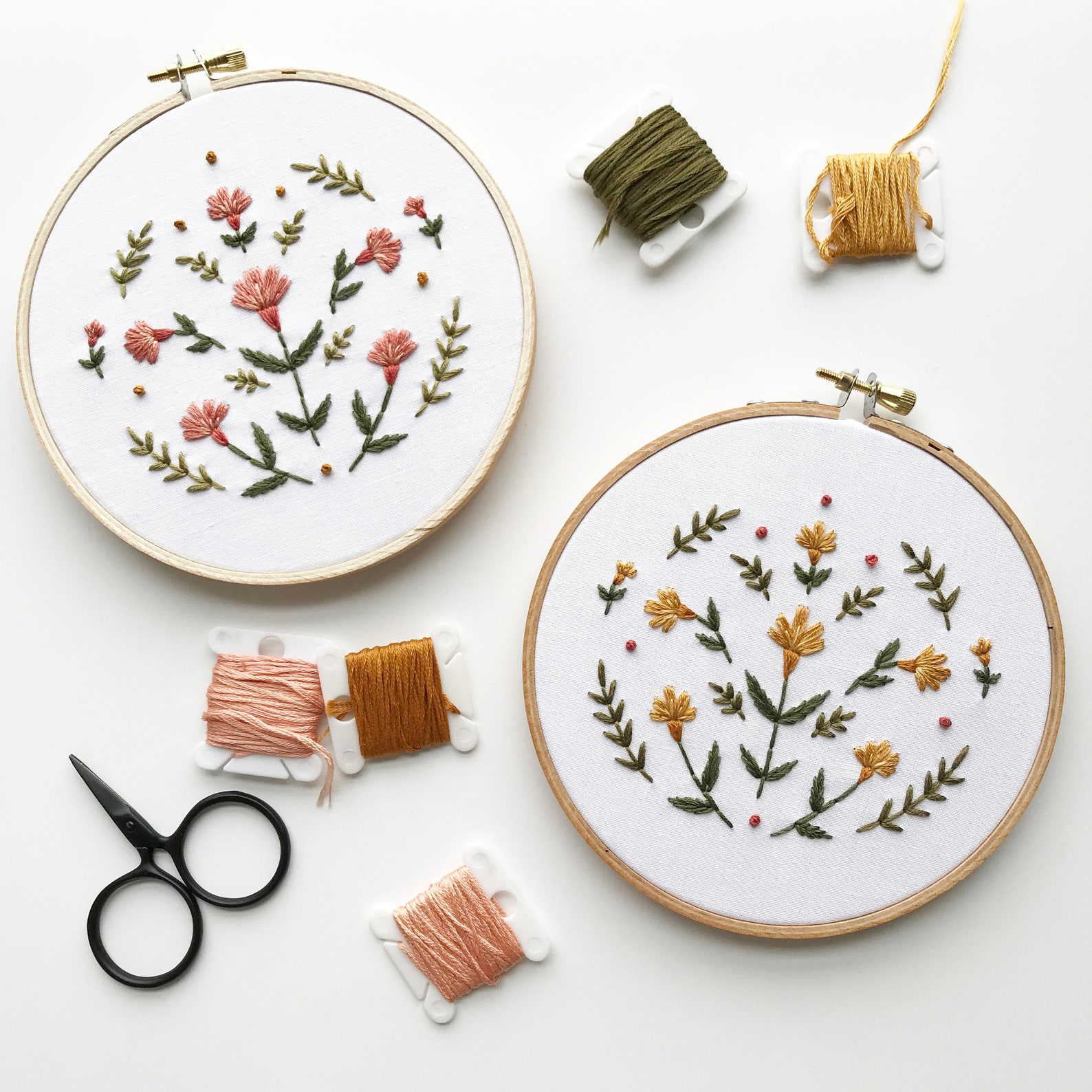 January Floral Embroidery Pattern // Carnation Embroidery Pattern ...