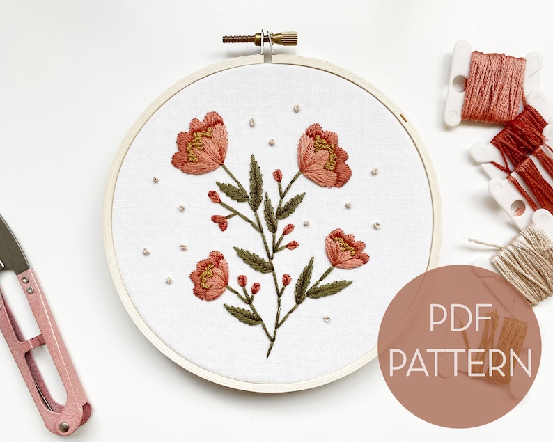 Rose Embroidery Pattern // PDF Pattern // Digital Download// - Etsy Canada