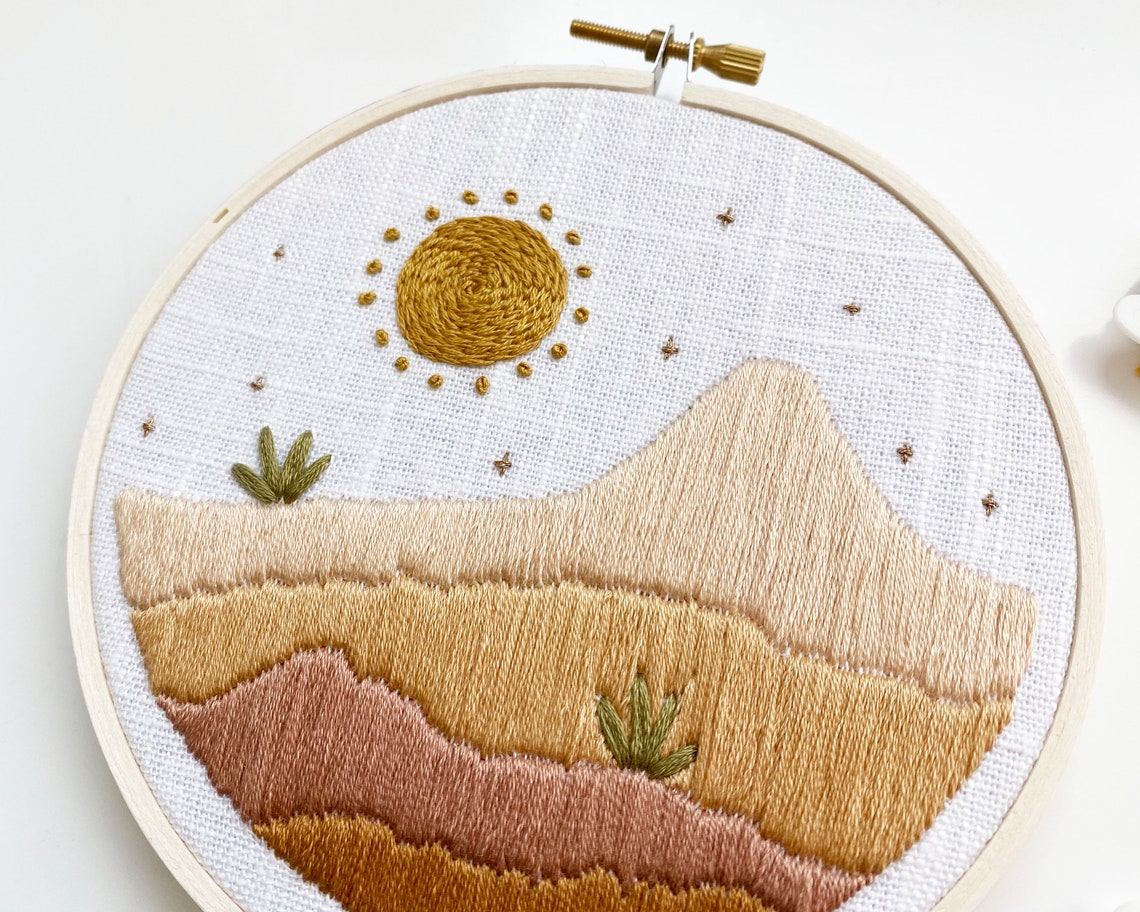 Desert Kit Hand Embroidery Kit DIY Embroidery Boho Desert | Etsy