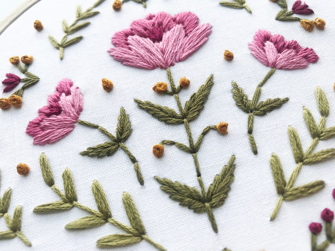 June Floral Embroidery Pattern // Rose Embroidery Pattern // DIY ...