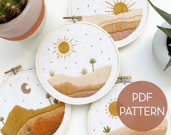 Digital PDF Pattern Desert in a Bottle Hand Embroidery - Etsy