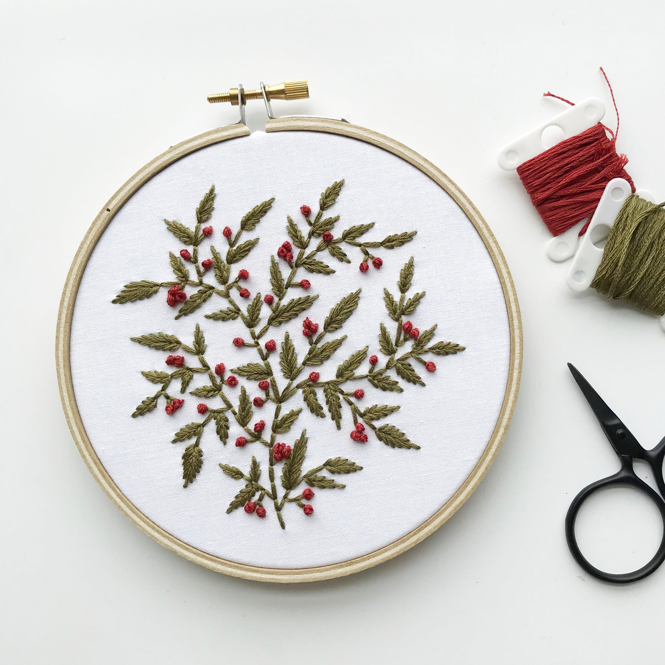 Holly Embroidery Kit December Flower Embroidery Kit DIY - Etsy