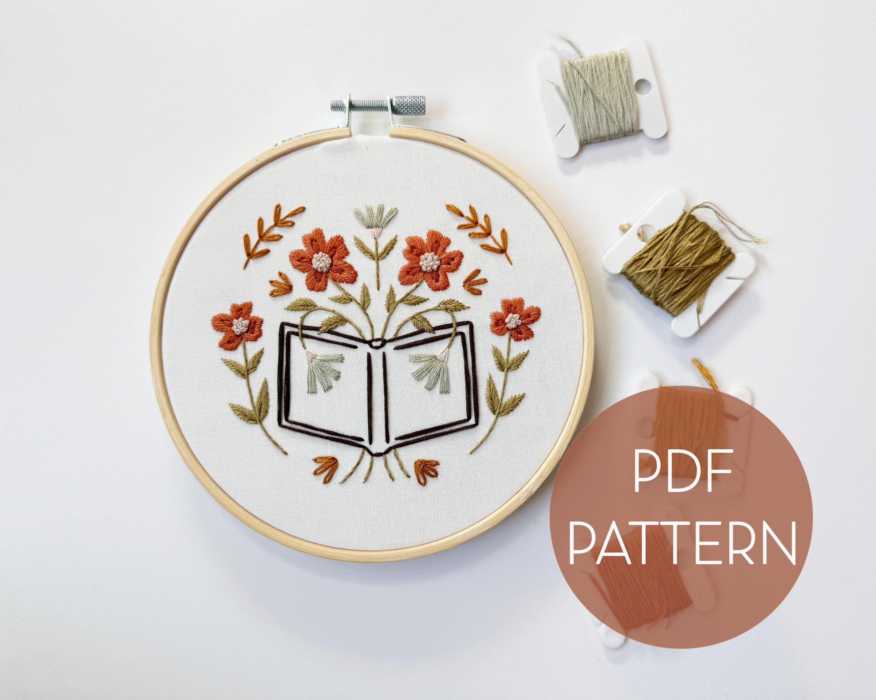 Book Lover No.1 Embroidery Pattern // Bookish Embroidery Pattern // DIY ...