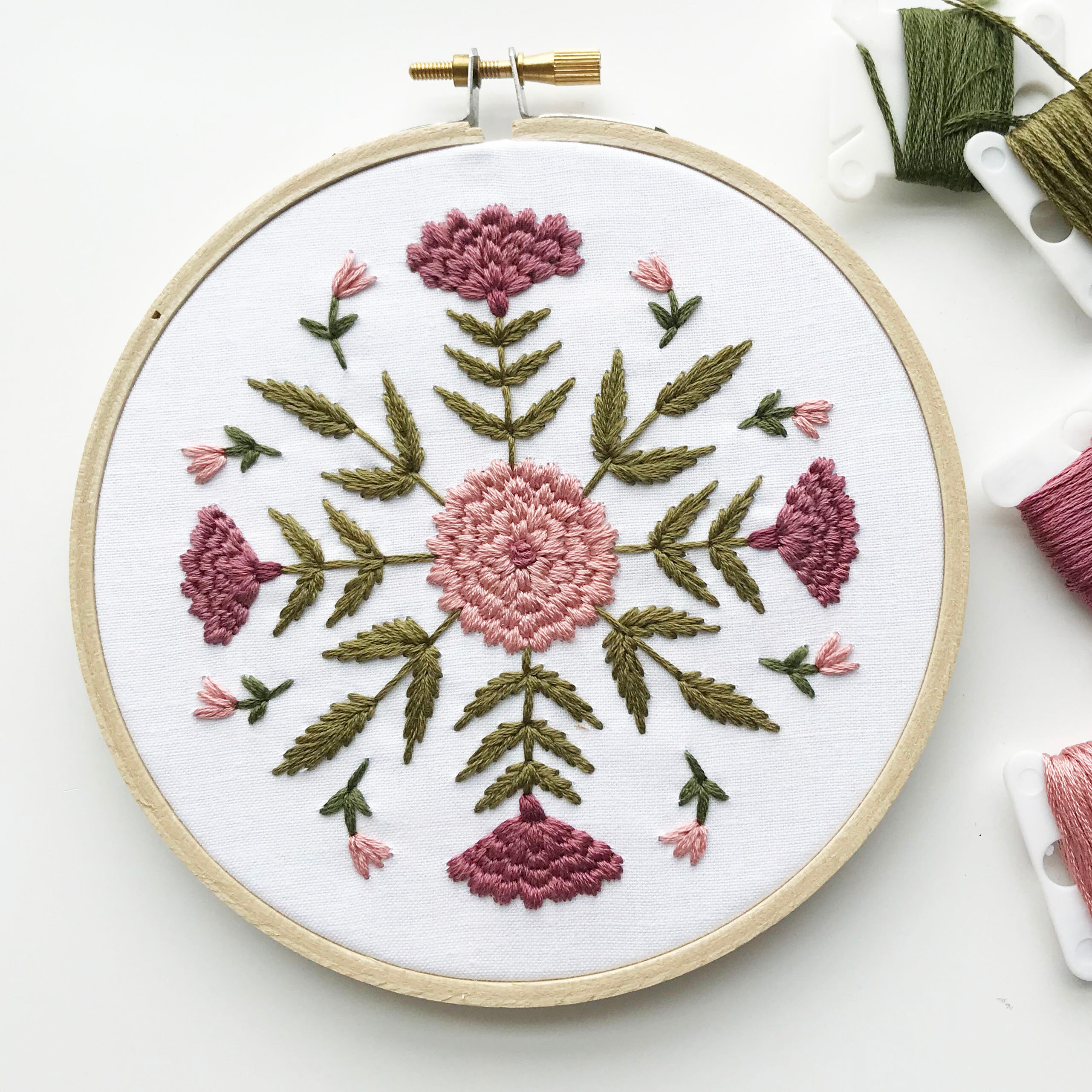 November Floral Embroidery Pattern / Chrysanthemum Embroidery | Etsy