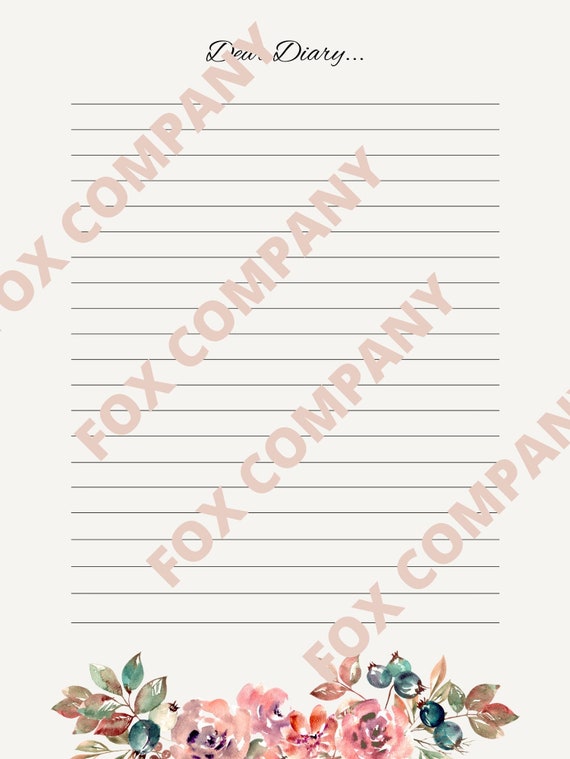 Digital Journal to Print Floral Diary Beautiful - Etsy