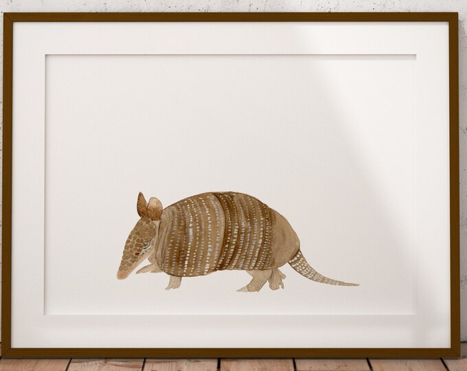 Armadillos Roasting Marshmallows Campfire Art Armadillo Art Geometric Art Giclee Print 8x10 ...