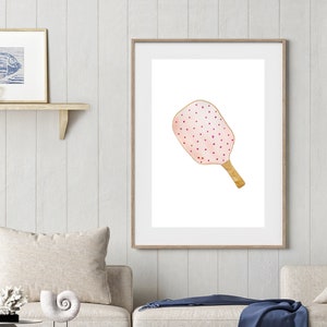 Watercolor Pickleball Paddle Art Print, Pickleball Paddle Wall Decor ...
