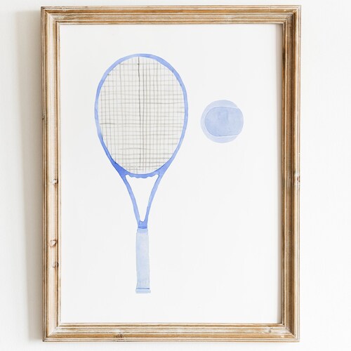 Tennis Ball and Racket Watercolor Painting Giclee Print - Etsy