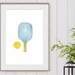 Watercolor Pickleball Paddle Art Print, Pickleball Paddle Wall Decor ...