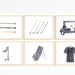 Watercolor Golf Set, Set of 6 Golf Print, Nursery Wall Art , Golf Club ...