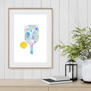 Watercolor Pickleball Paddle Art Print, Pickleball Paddle Wall Decor ...