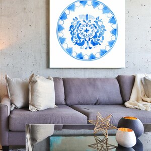 Blue and White Porcelain Plate Art Print, Chinoiserie Home Decor - Etsy