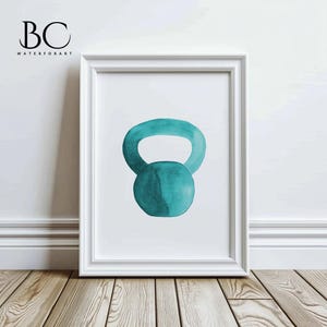 Watercolor Kettlebell Art Print, Perfect Fitness Wall Art, Gym Lover ...