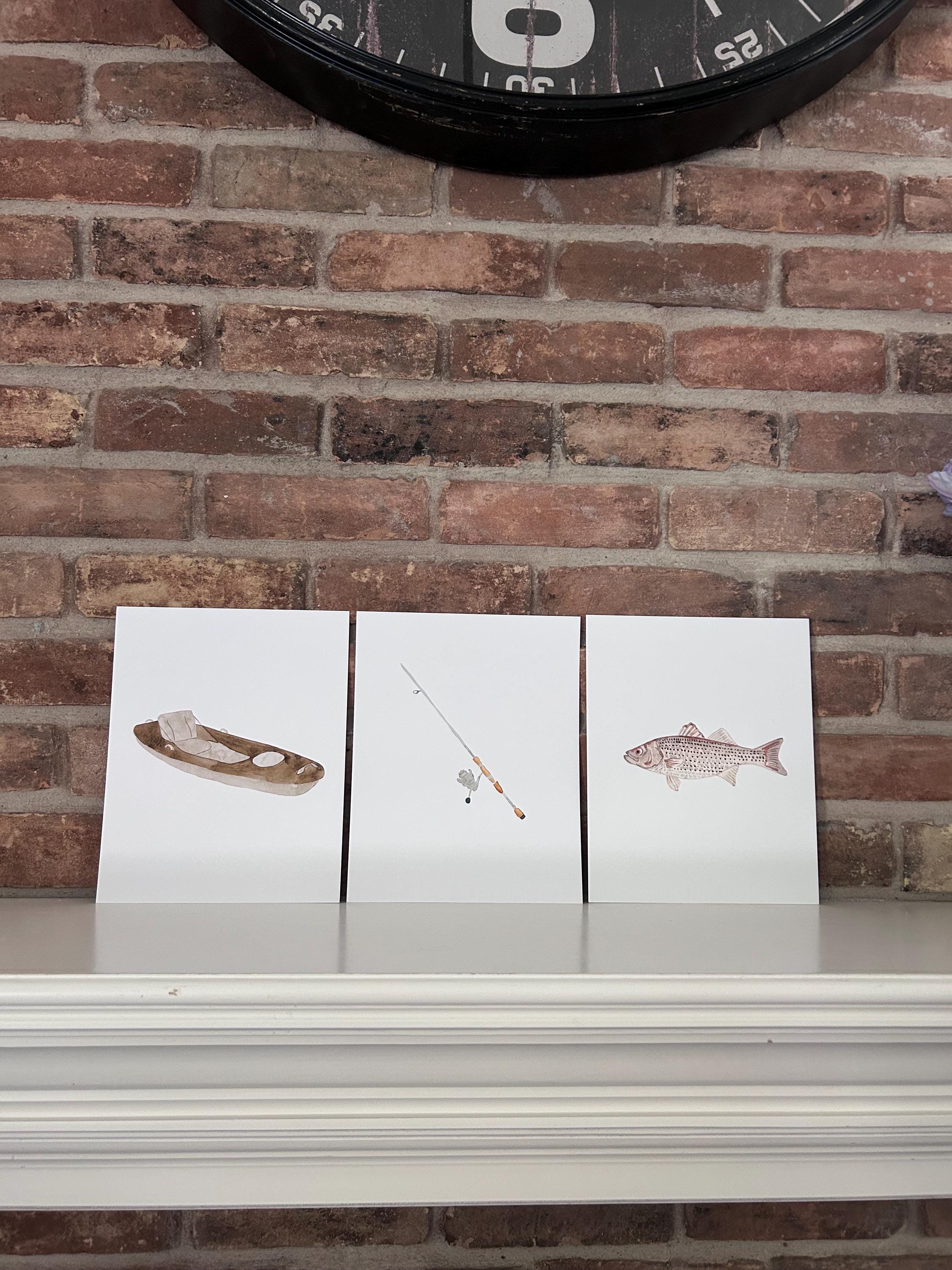Watercolor Fishing Art Print Set of 3, Fishing Wall Art, Fisherman Gift ...