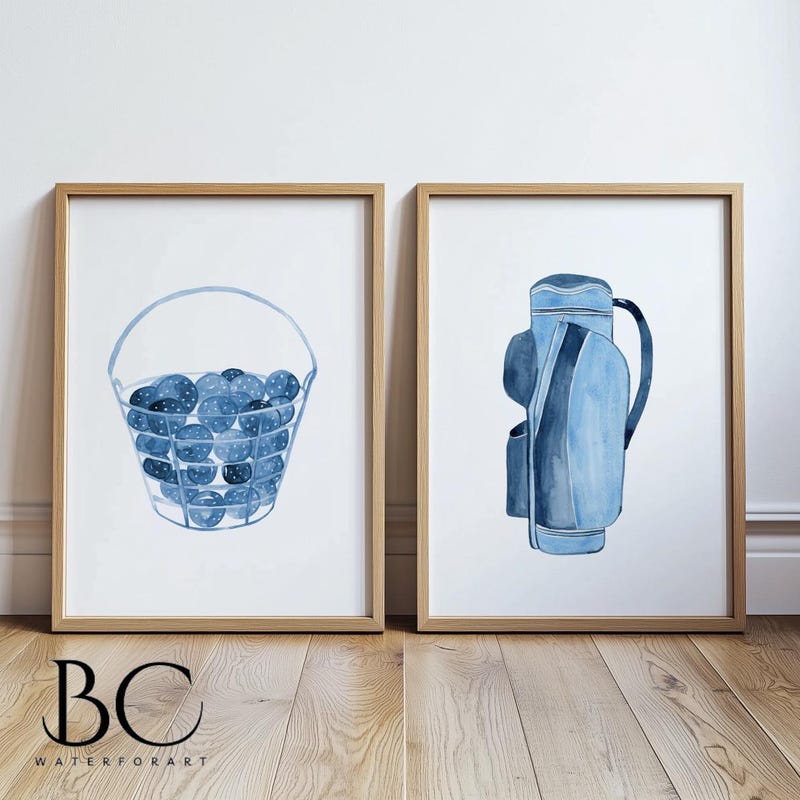 Vintage Golf Bag Print - Etsy