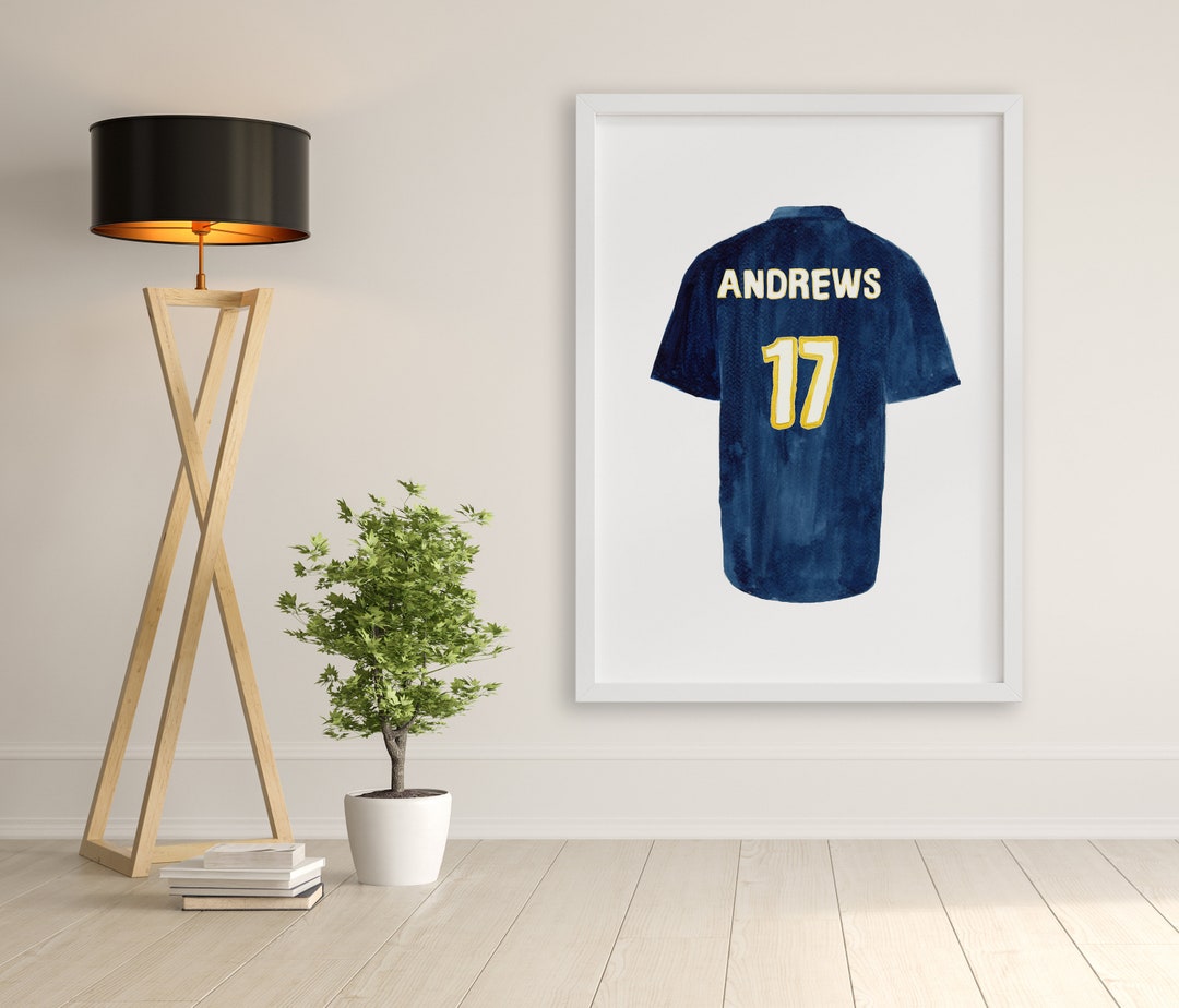 Watercolor Blue Baseball Jersey Print, Sport Art Prints, Personalized ...