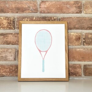 Watercolor Tennis Racket Art Print, Sports Nursery Art, Sports Wall ...