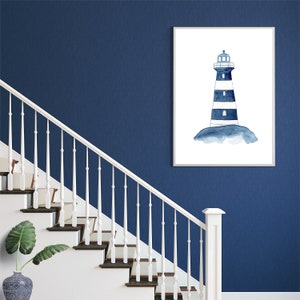 Nautical Watercolor Print Set, Coastal Gallery Wall Art, Beach House ...