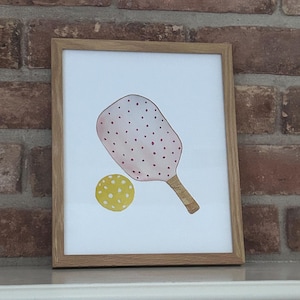 Watercolor Pickleball Paddle Art Print, Pickleball Paddle Wall Decor ...