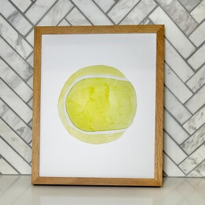 Watercolor Tennis Nursery Art Print, Yellow Tennis Ball Art Decor ...