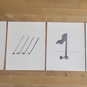Set of 4 Watercolor Golf Nursery Wall Art , Golf Club Print, Golf Kids ...