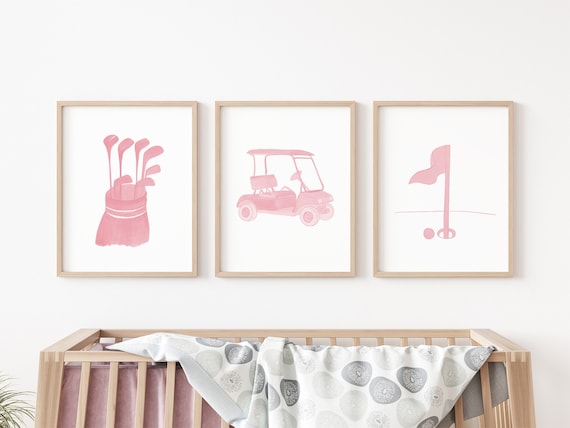 Golf Nursery Art Watercolor Golf Print Set of 3 Golf Decor - Etsy